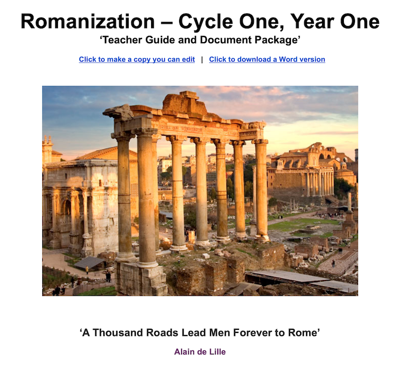 Romanization – Cycle One, Year One - Educators